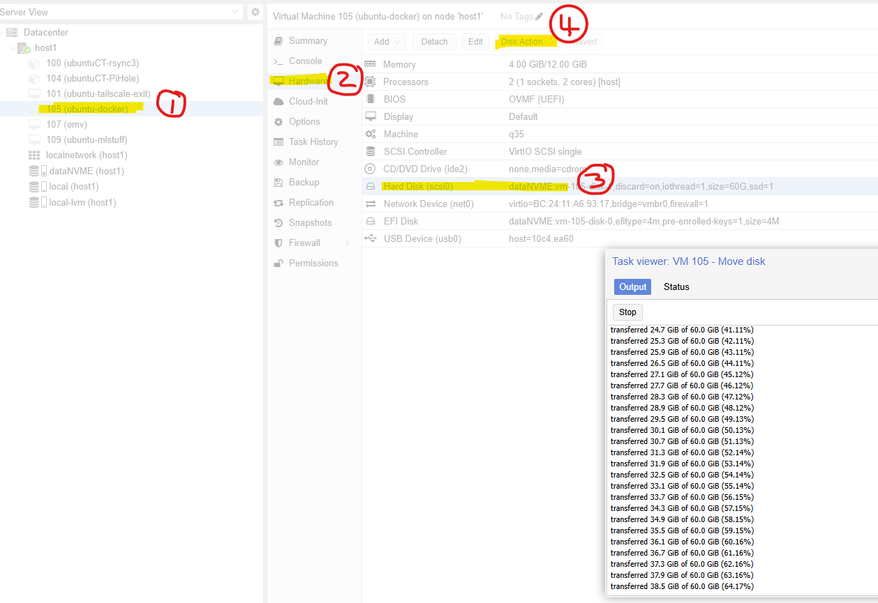 Move Proxmox Vm And Lxc Disks To A New Drive Techstuff